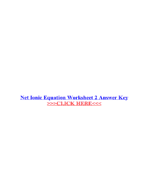 Fillable Online Net Ionic Equation Worksheet 2 Answer Key Fax Email ...