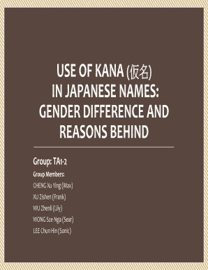 Fillable Online USE OF KANA () Fax Email Print - pdfFiller