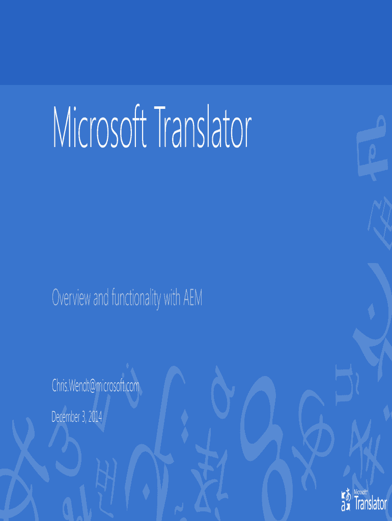 Fillable Online Microsoft Translator Fax Email Print - pdfFiller