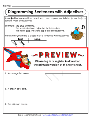 Fillable Online Diagramming Sentences with Adjectives Fax Email Print ...