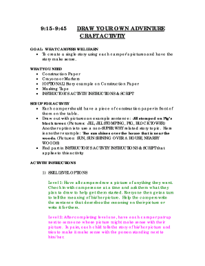 Fillable Online DRAW YOUR OWN ADVENTURE Fax Email Print - pdfFiller