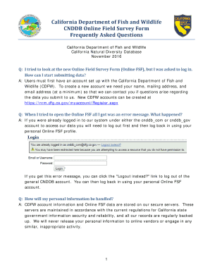Fillable Online CNDDB Online Field Survey Form Fax Email Print - pdfFiller
