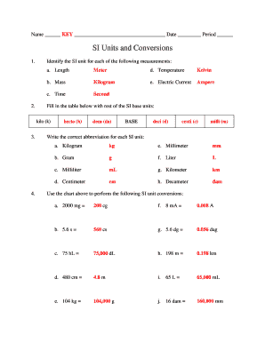 Fillable Online SI Units and Conversions Fax Email Print - pdfFiller