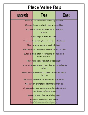 Fillable Online Place Value Rap Fax Email Print - pdfFiller