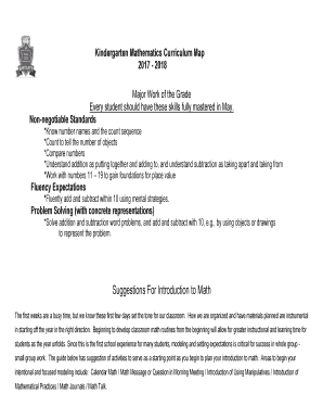 Fillable Online Kindergarten Mathematics Curriculum Map Fax Email Print ...