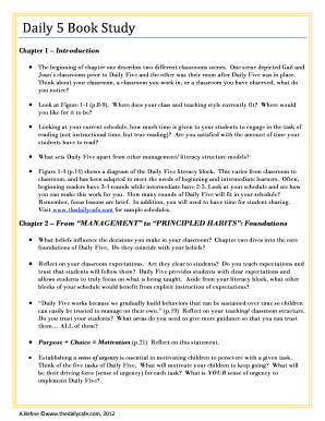 Fillable Online Daily 5 Book Study Fax Email Print - pdfFiller