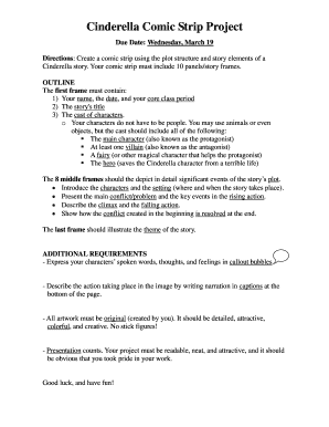 Fillable Online Cinderella Comic Strip Project Fax Email Print - pdfFiller
