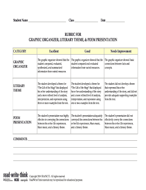 Fillable Online GRAPHIC ORGANIZER, LITERARY THEME, & POEM PRESENTATION ...
