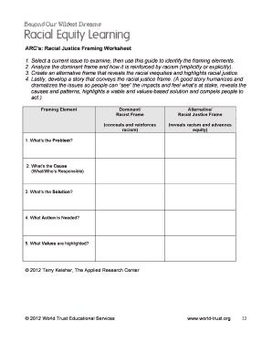 Fillable Online ARCs: Racial Justice Framing Worksheet Fax Email Print ...
