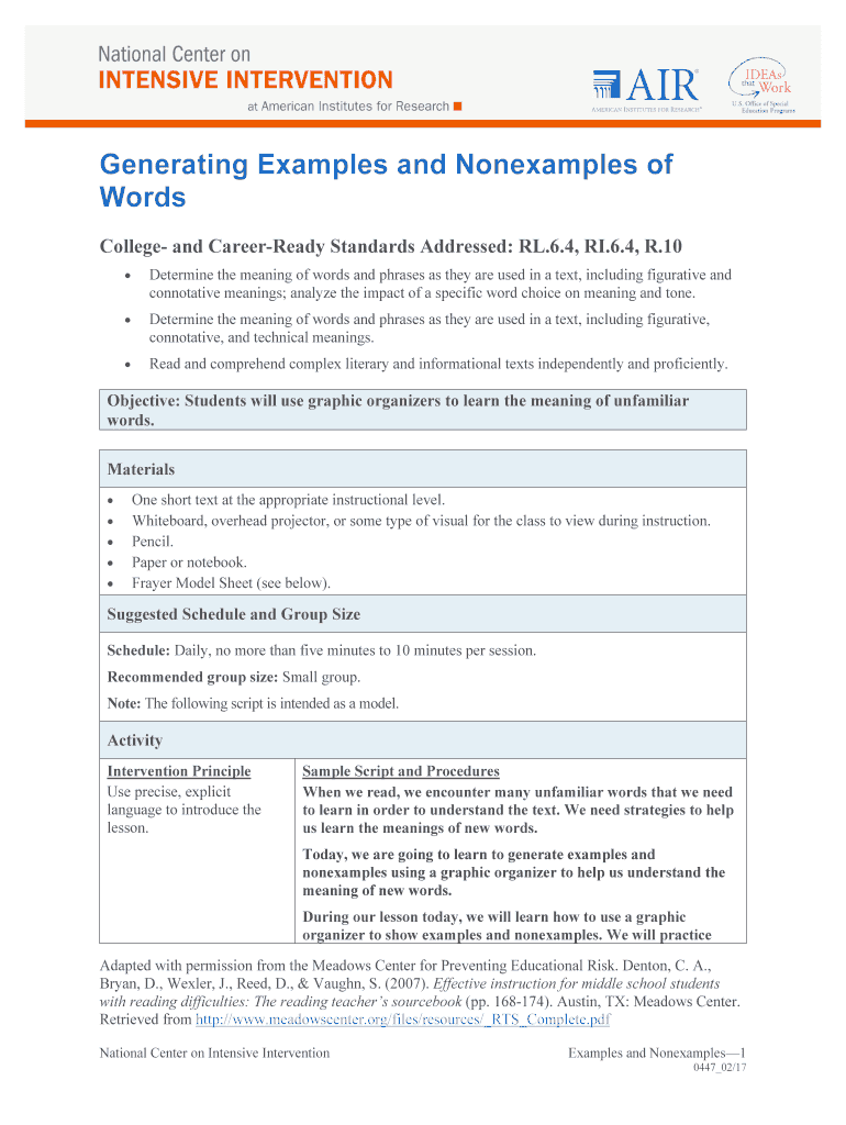 Fillable Online Generating Examples and Nonexamples of Fax Email Print ...