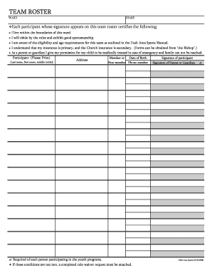Fillable Online Each participant whose signature appears on this team ...