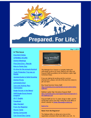 Fillable Online Your April Newsletter from Boy Scouts is here ...