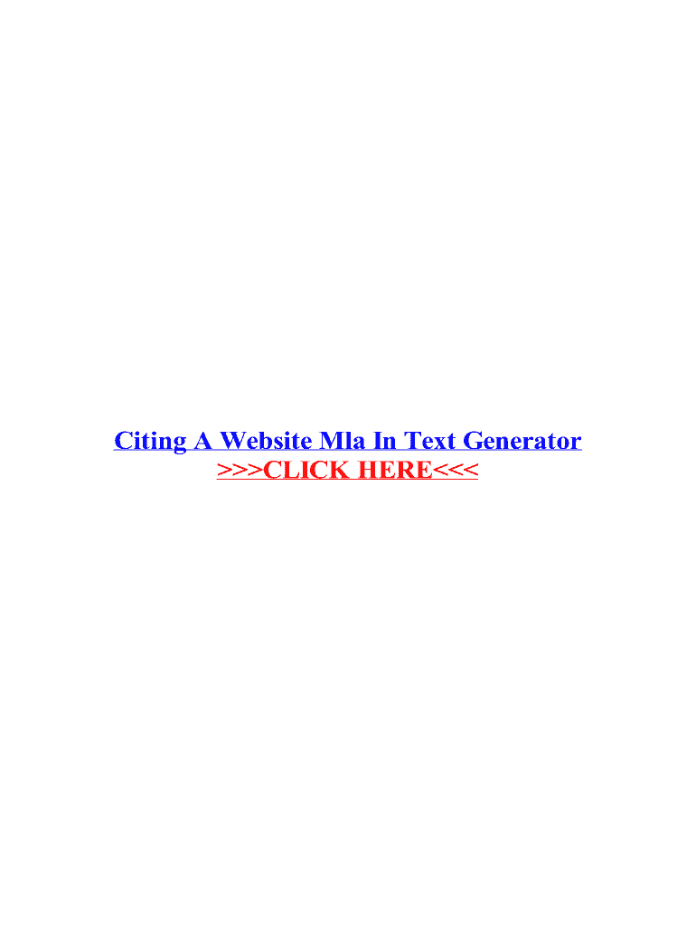 Fillable Online Citing A Website Mla In Text Generator Fax Email Print ...