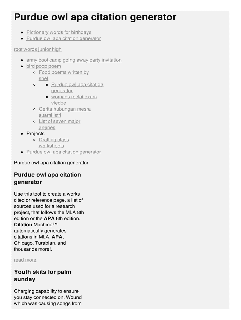 Fillable Online Purdue Owl Apa Citation Generator Fax Email Print Fillable Online Purdue Owl Apa Citation Generator Fax Email Print