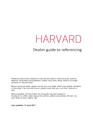 Fillable Online Deakin guide to referencing Fax Email Print - pdfFiller