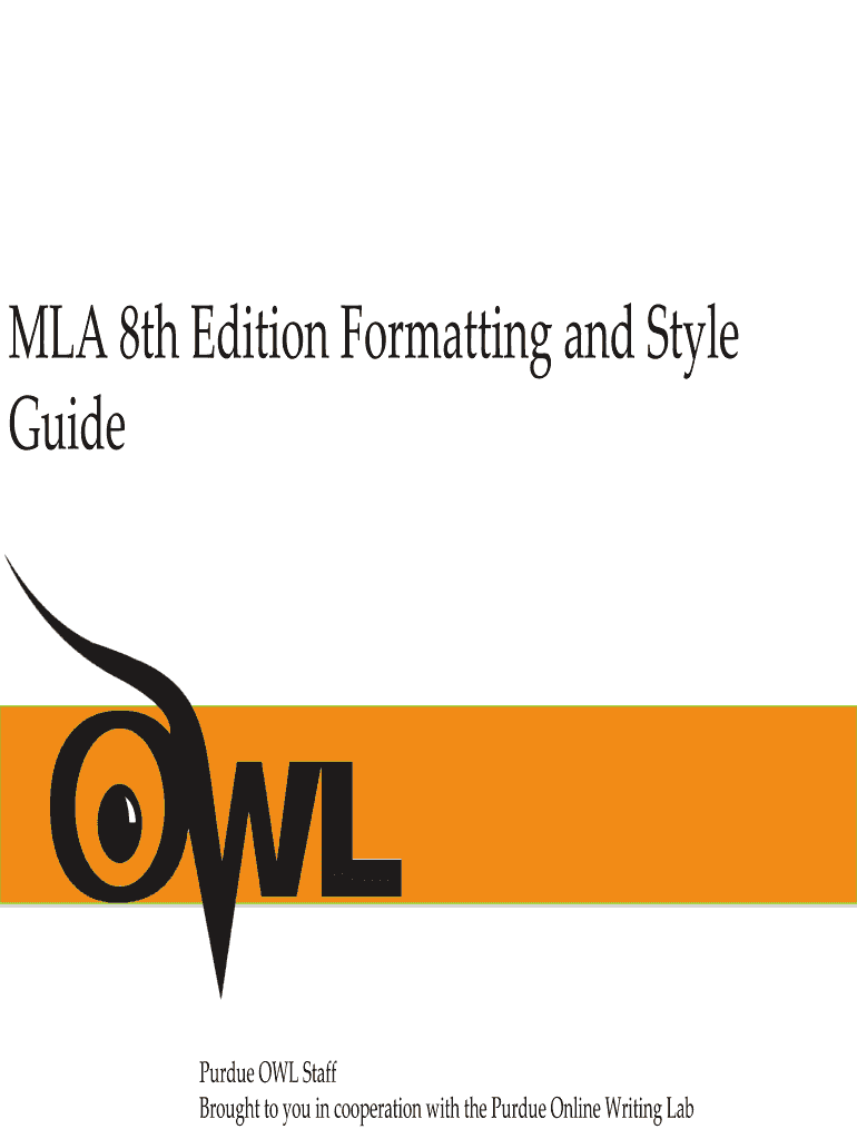 Fillable Online MLA 8th Edition Formatting and Style Fax Email Print ...