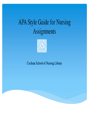 Fillable Online APA Style Guide for Nursing Fax Email Print - pdfFiller