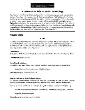 Fillable Online ASA Format for References Lists in Sociology Fax Email ...