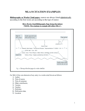Fillable Online MLA 8 CITATION EXAMPLES Fax Email Print - pdfFiller
