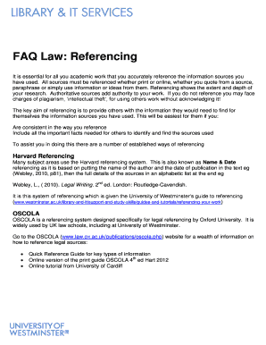 Fillable Online FAQ Law: Referencing Fax Email Print - pdfFiller