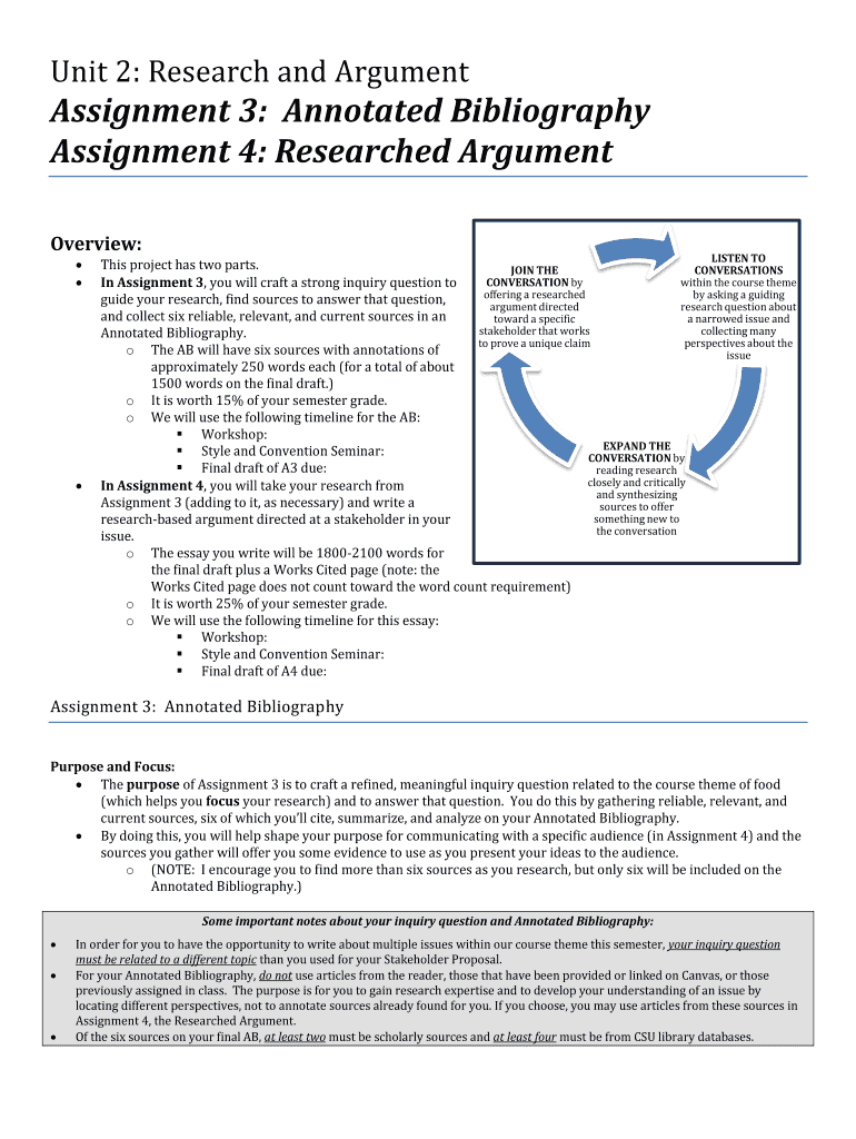Fillable Online Assignment 3: Annotated Bibliography Fax Email Print - pdfFiller