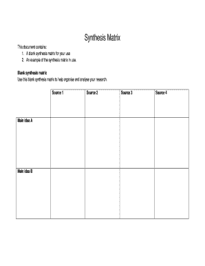 Fillable Online Synthesis Matrix Fax Email Print - pdfFiller