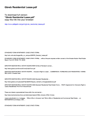 Fillable Online Gbreb Residential Lease Fax Email Print - pdfFiller