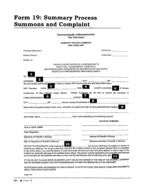 Fillable Online Form 19: Summary Process Fax Email Print - pdfFiller