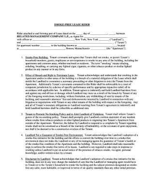Fillable Online Rider attached to and forming part of Lease dated on ...