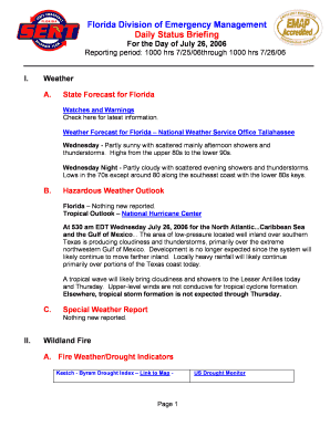 Fillable Online Daily Status Briefing Fax Email Print - pdfFiller