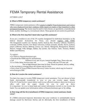 Fillable Online FEMA Temporary Rental Assistance Fax Email Print ...