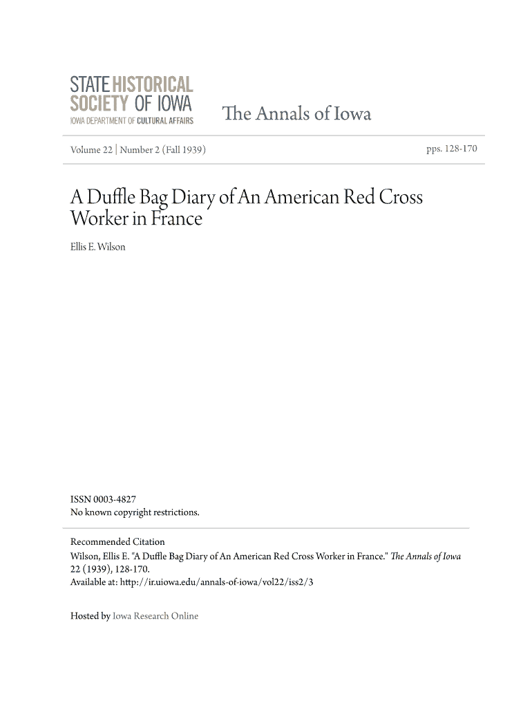 Fillable Online A Duffle Bag Diary of An American Red Cross Fax Email ...