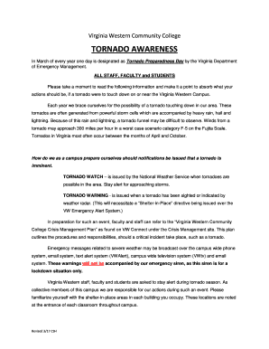 Fillable Online TORNADO AWARENESS Fax Email Print - pdfFiller