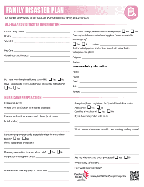 Fillable Online FAMILY DISASTER PLAN Fax Email Print - pdfFiller