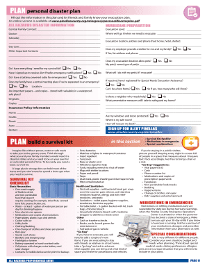 Fillable Online PLAN personal disaster plan Fax Email Print - pdfFiller