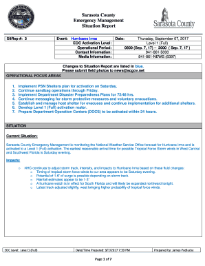 Fillable Online SitRep #: 3 Fax Email Print - pdfFiller