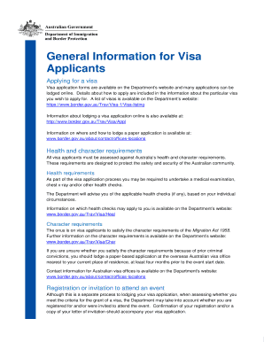 Fillable Online General Information for Visa Fax Email Print - pdfFiller