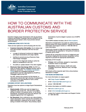 Fillable Online AUSTRALIAN CUSTOMS AND Fax Email Print - pdfFiller