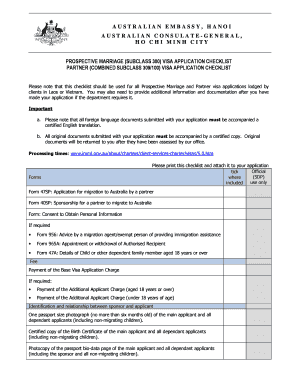 Fillable Online PROSPECTIVE MARRIAGE (SUBCLASS 300) VISA APPLICATION ...
