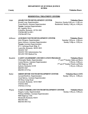 Fillable Online Visitation Hours Fax Email Print - pdfFiller