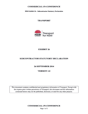 Fillable Online IBM Exhibit 26 Subcontractor Statutory Declaration Fax ...