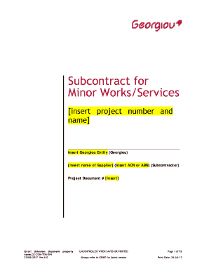 Fillable Online Minor Works/Services Fax Email Print - pdfFiller