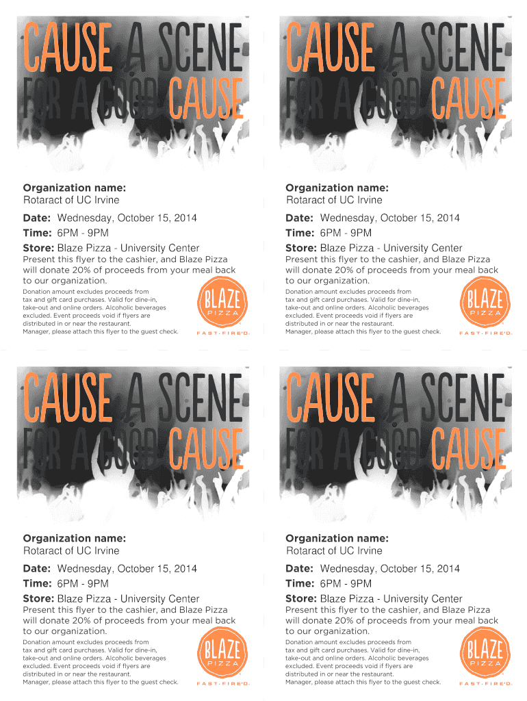 Fillable Online CAUSE A SCENE CAUSE A SCENE Fax Email Print - pdfFiller