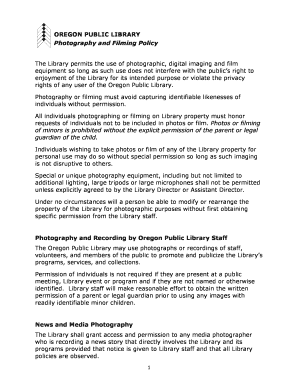 Fillable Online Photography and Filming Policy Fax Email Print - pdfFiller