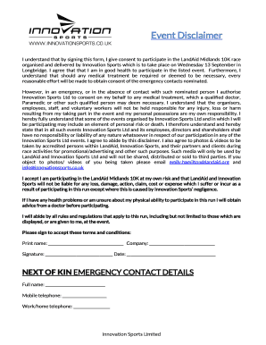 Fillable Online Event Disclaimer Fax Email Print - pdfFiller
