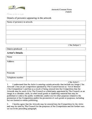 Fillable Online Artwork Consent Form Fax Email Print - pdfFiller