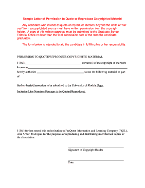 Fillable Online Sample Letter of Permission to Quote or Reproduce ...