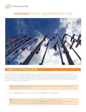 Fillable Online CHECKPOINT WORLD - QUICK REFERENCE GUIDE Fax Email ...