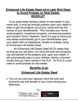 Fillable Online Enhanced Life Estate Deed a/k/a Lady Bird Deed Fax ...