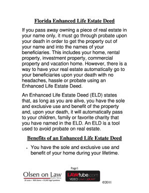 Fillable Online Florida Enhanced Life Estate Deed Fax Email Print ...